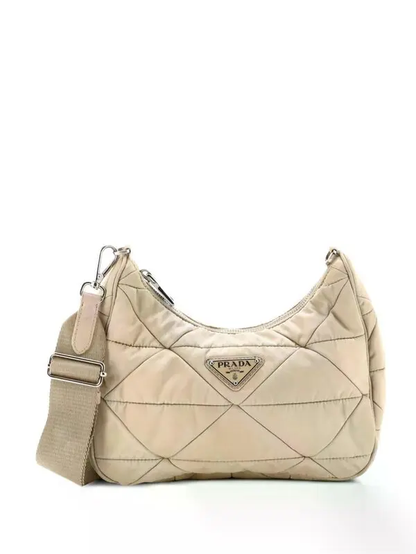 Prada Re-edition Quilted Tessuto Small Crossbody Bag - Neutrals