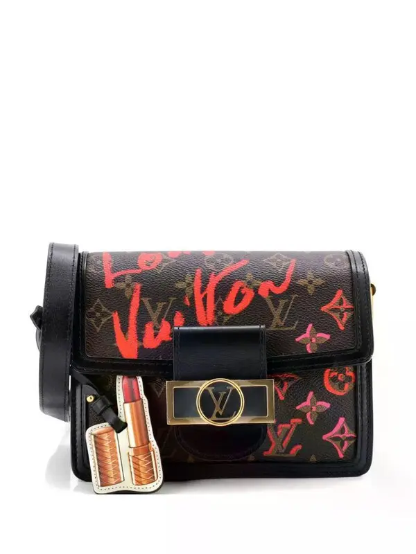 LOUIS VUITTON Dauphine Shoulder Bag Limited Edition Fall In Love Monogram - Black