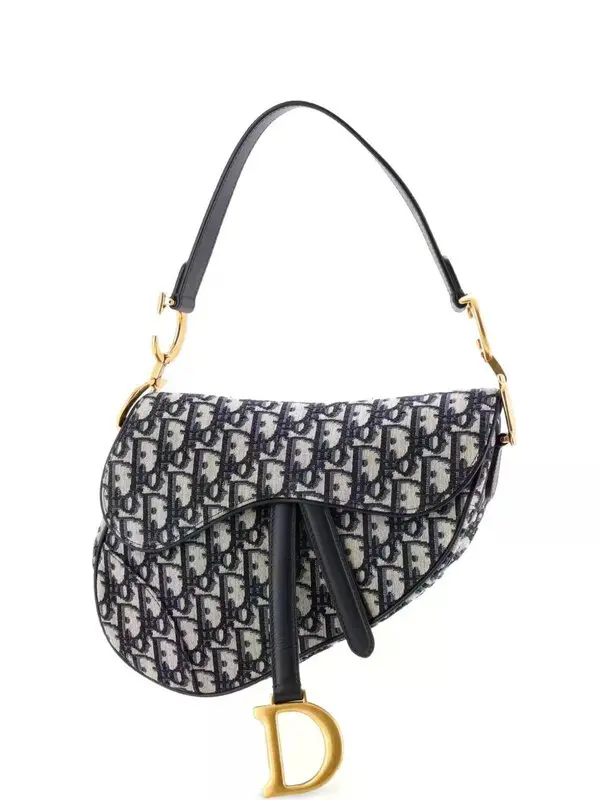 Dior Saddle Handbag Oblique Canvas Medium - Blue