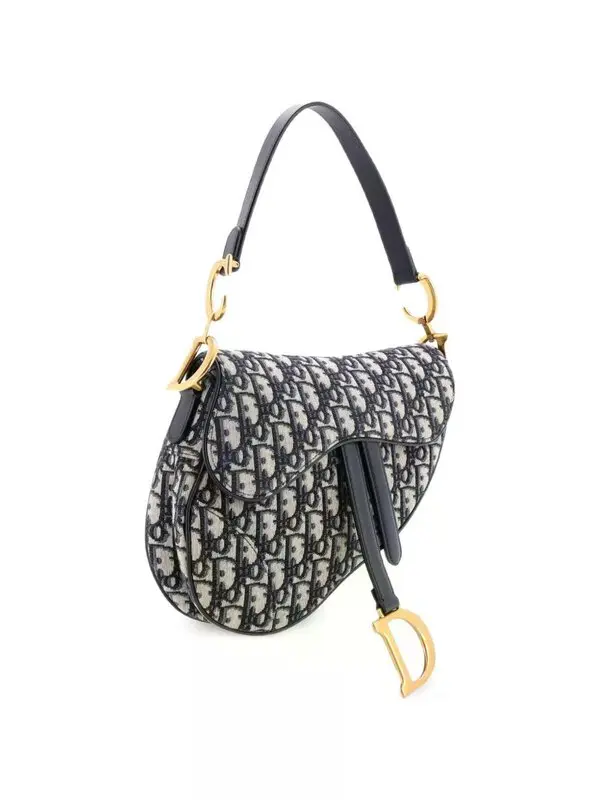 Dior Saddle Handbag Oblique Canvas Medium - Blue