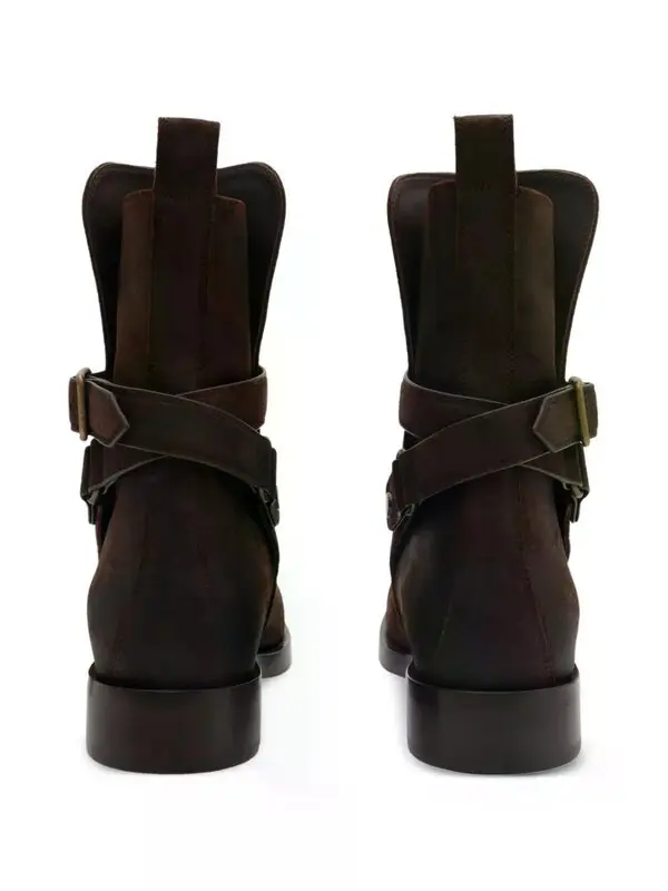 Burberry Waxed Suede Ledger Boots - Brown