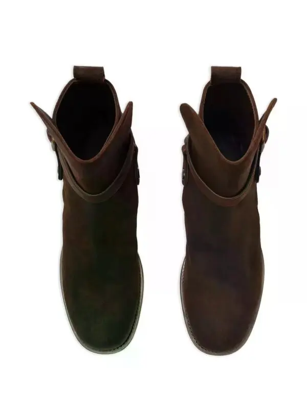 Burberry Waxed Suede Ledger Boots - Brown