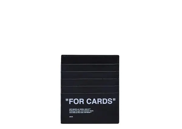 Off-White Leather Card Holder - Black