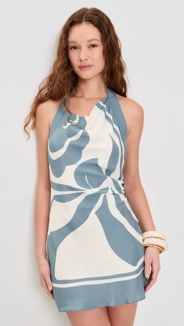 Sir. Lilou Halter Silk Mini Dress - Liora Blue | Editorialist