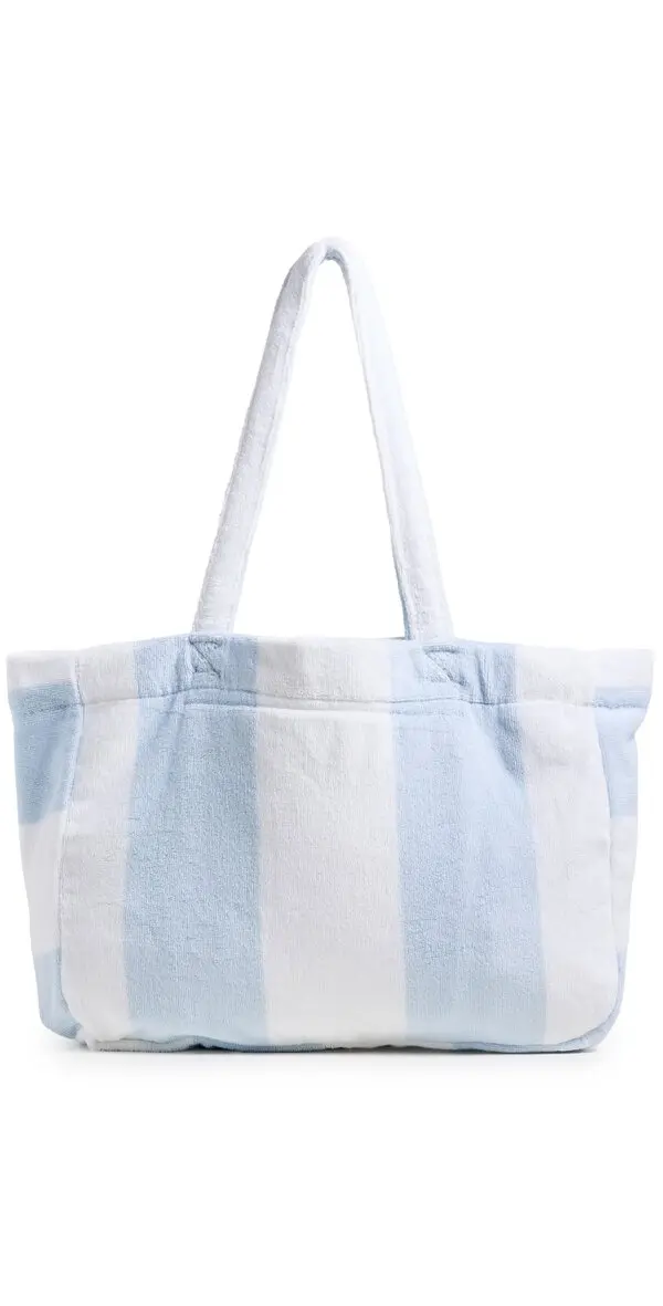 WEEZIE Looped Terry Beach Tote - Cabana Blue