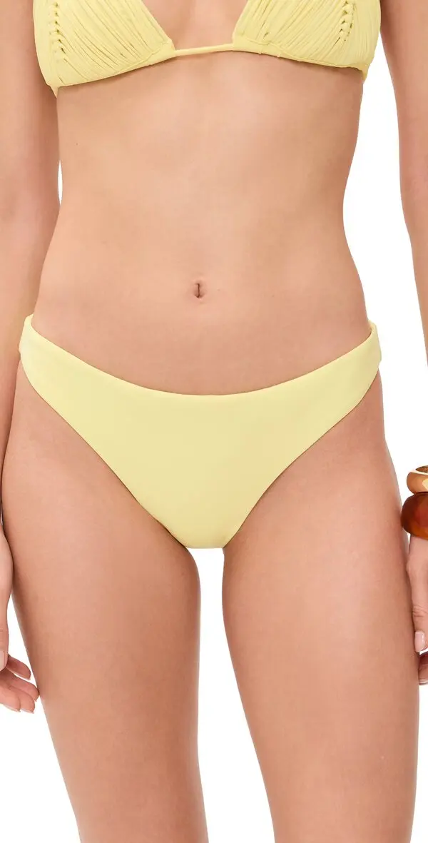 PQ SWIM Basic Ruched Bikini Bottoms - Buttercup