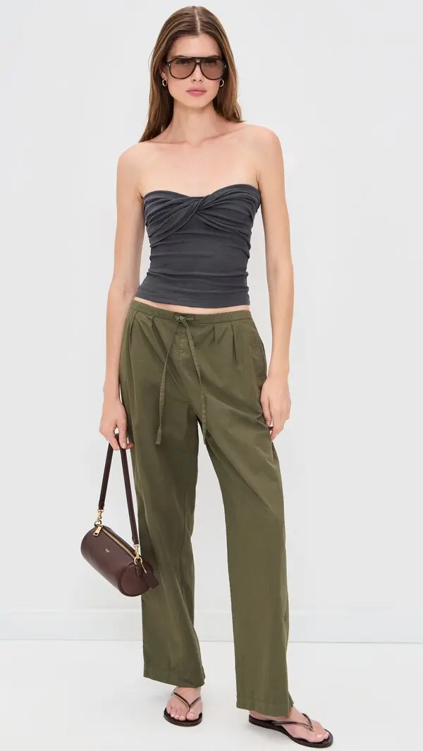 THE LINE BY K Izzy Tube Top With Knotted Detail - Deep Grey