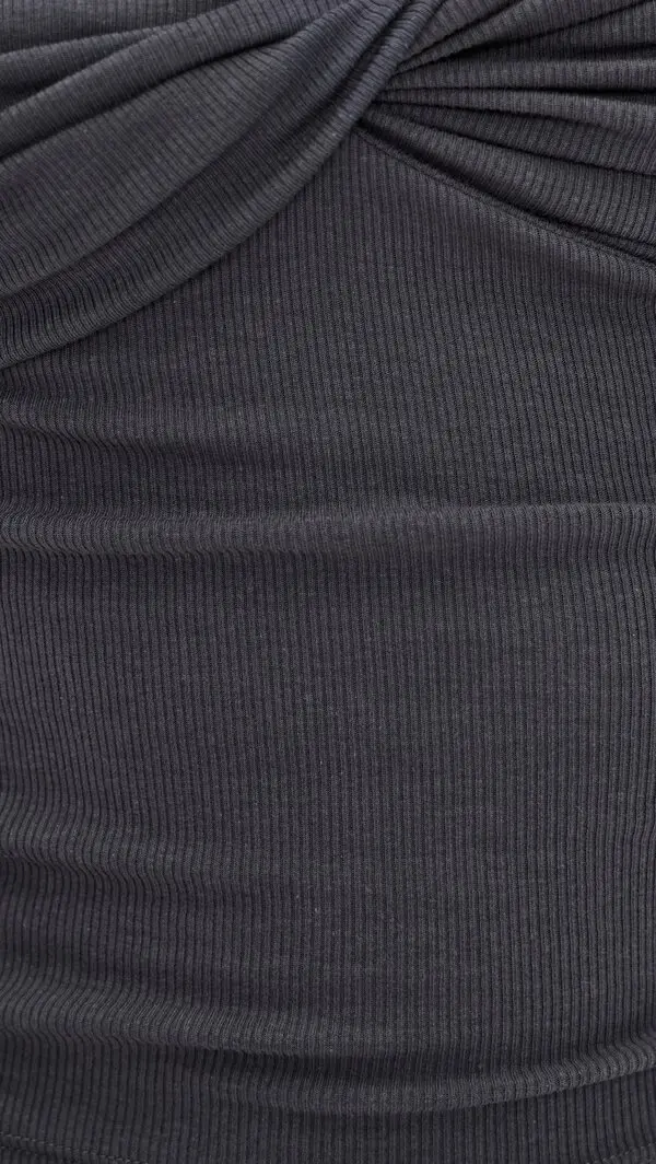 THE LINE BY K Izzy Tube Top With Knotted Detail - Deep Grey