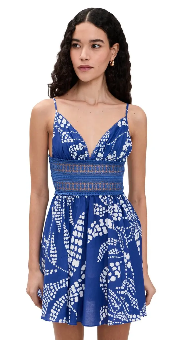 Poupette St Barth Emilie Mini Dress - Blue Austral