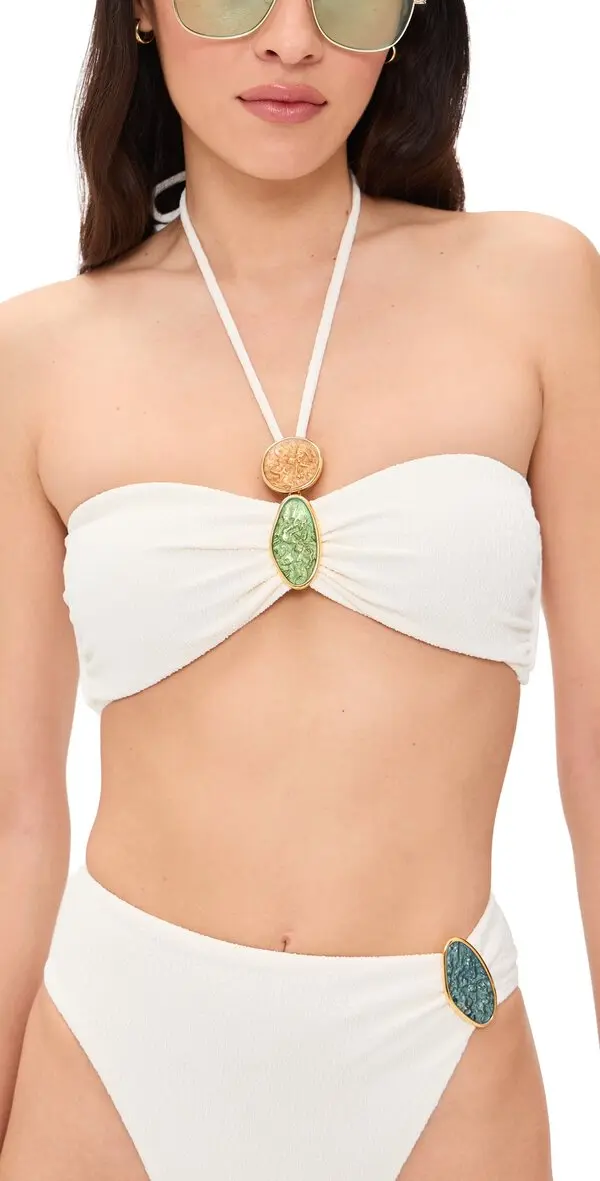 VIX PAULA HERMANNY Petra Bandeau Bikini Top - White