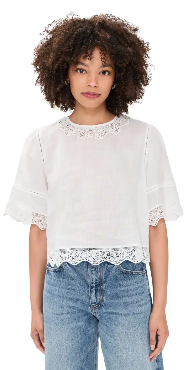 FRAME Embroidered Top