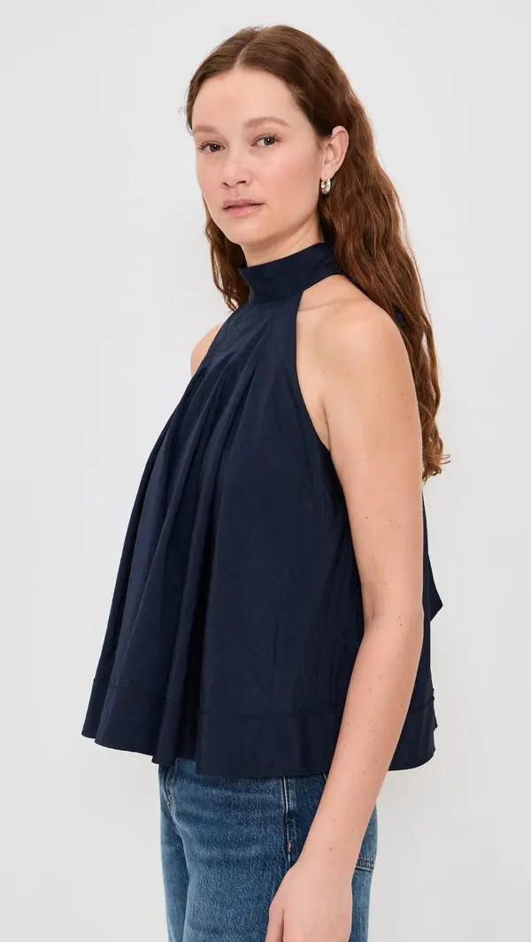 Cinq À Sept Jagger Halter Neck Sleeveless Top - Navy