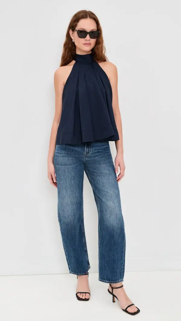 Cinq À Sept Jagger Halter Neck Sleeveless Top - Navy