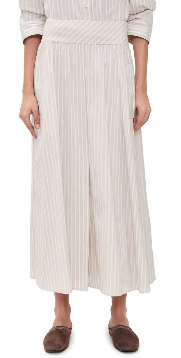Theory A-line Stripe Midi Skirt