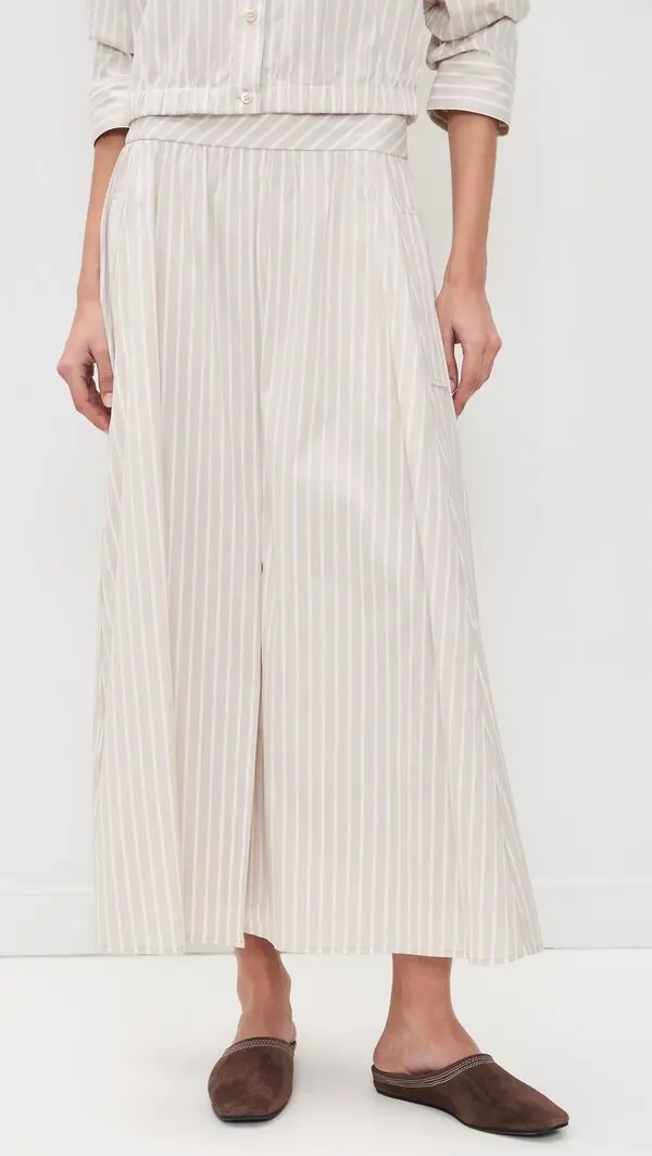 Theory A-line Stripe Midi Skirt