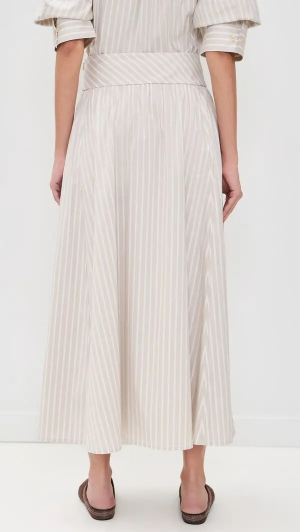 Theory A-line Stripe Midi Skirt