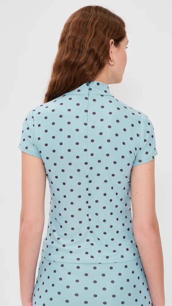 ANOTHER GIRL Polka Dot Mesh Top