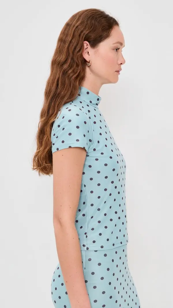 ANOTHER GIRL Polka Dot Mesh Top