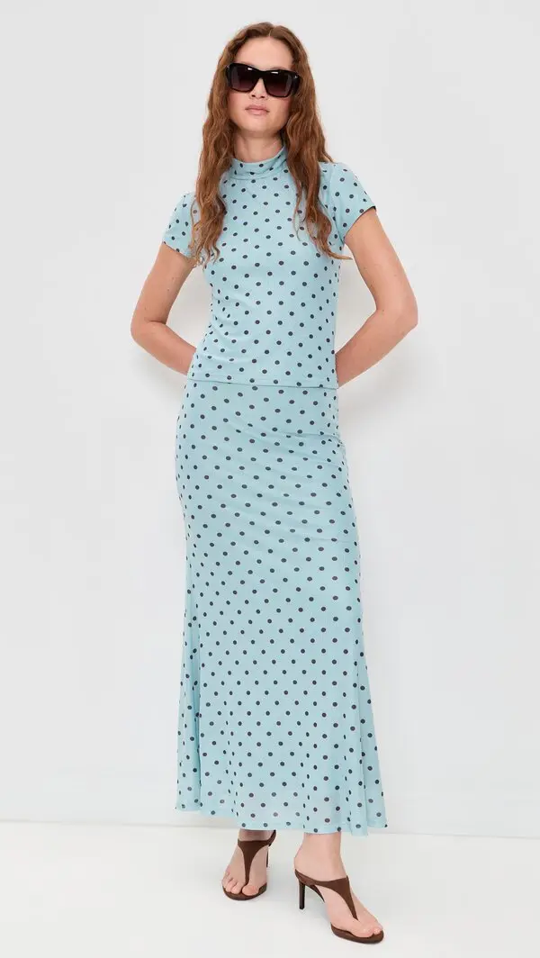 ANOTHER GIRL Polka Dot Mesh Top