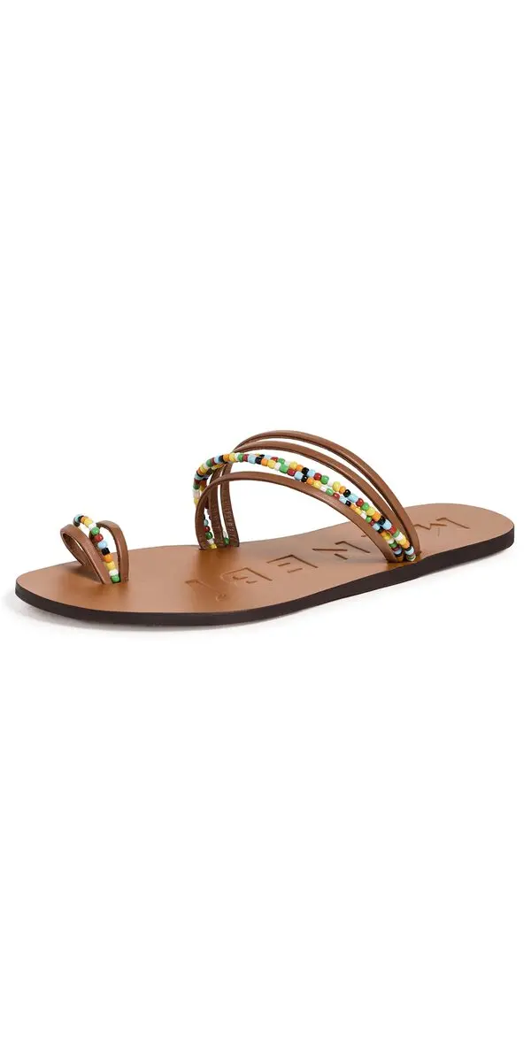 Manebí Leather Beaded Sandals