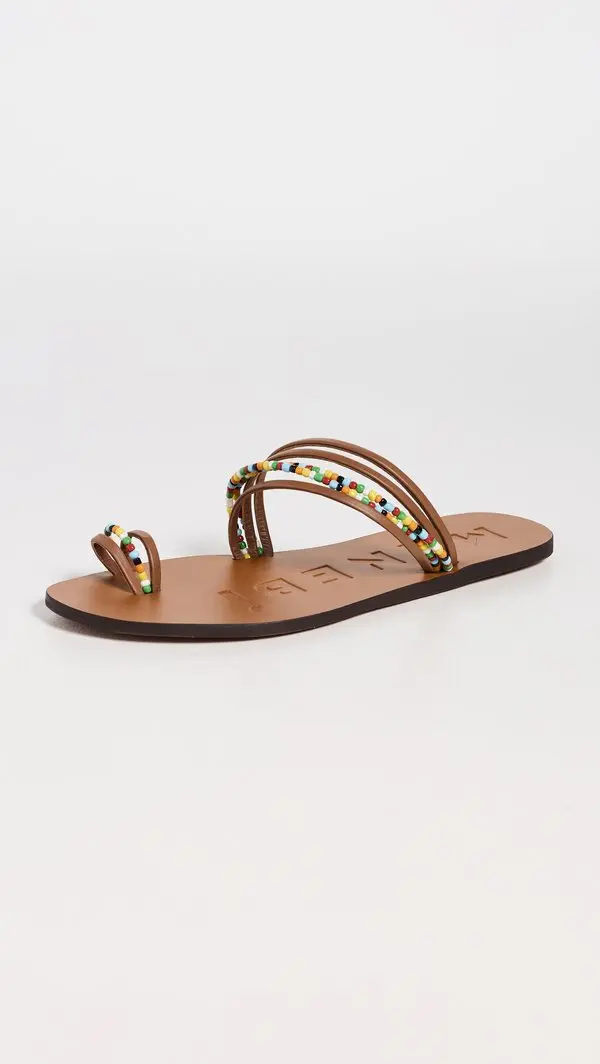 Manebí Leather Beaded Sandals