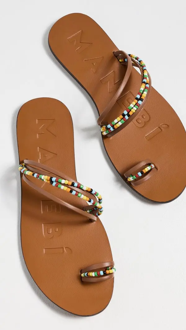 Manebí Leather Beaded Sandals