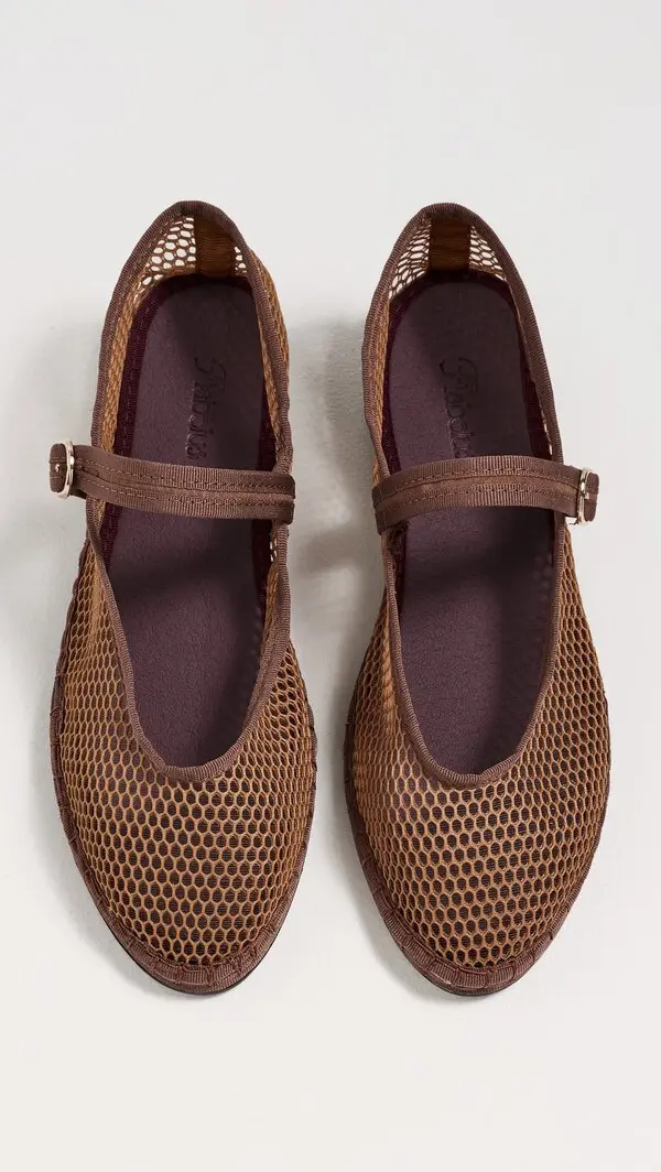 FLABELUS Isabella Mesh Flats - Brown