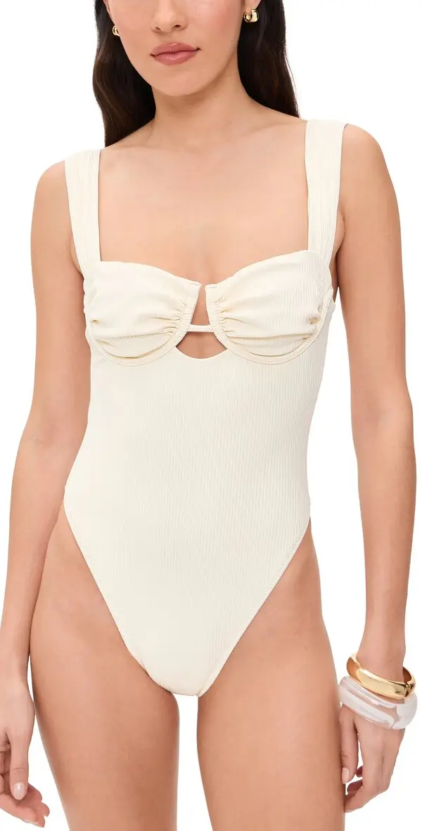 MONTCE Ribbed One-piece Swimsuit - Cream Rib