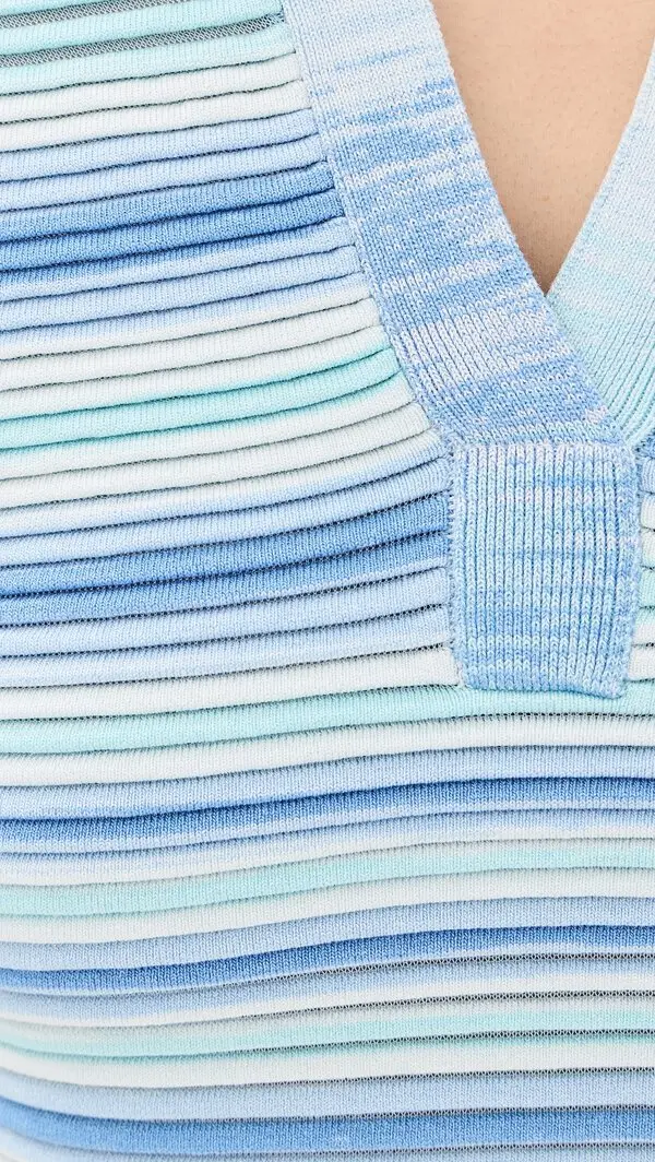Simkhai Paxton Knit Polo With Contrast Collar - Periwinkle Multi