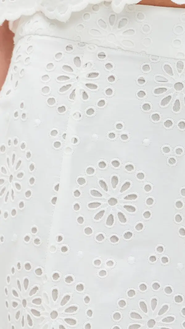 FRAME Eyelet Skirt - White