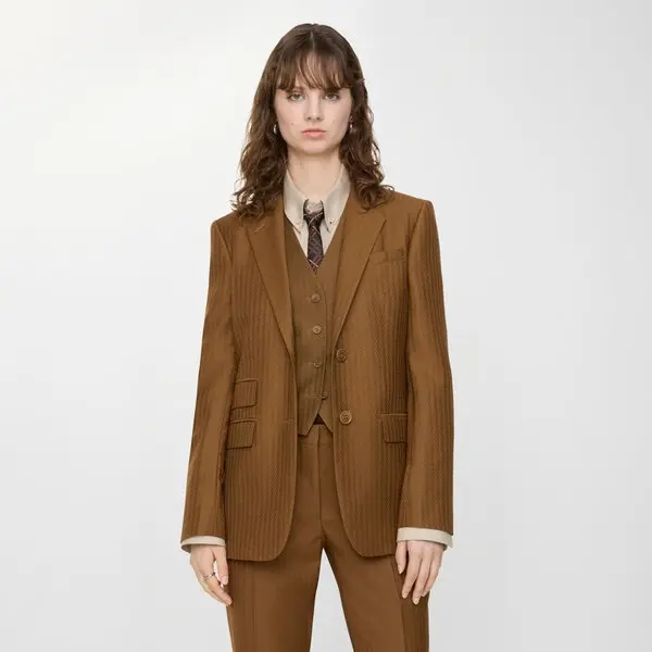 Burberry Wool Mohair Tailored Jacket