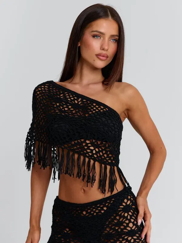 OUTCAST Kaie Crochet Top - Black