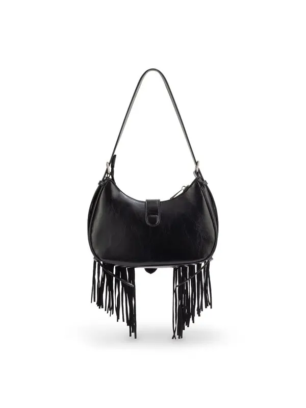 OUTCAST Faux Leather Shoulder Bag With Fringe