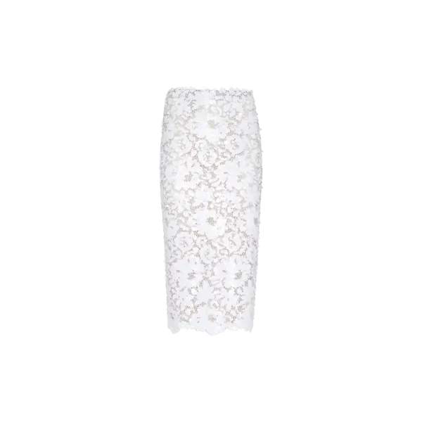 L'Agence Makena Sequin Pencil Skirt - White