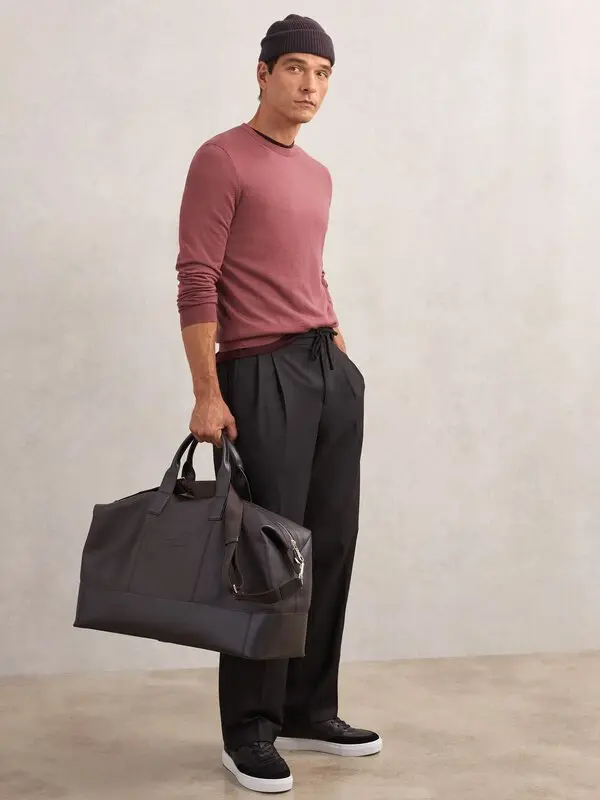 REISS Wessex Merino Wool Crew Neck Jumper - Raspberry Pink
