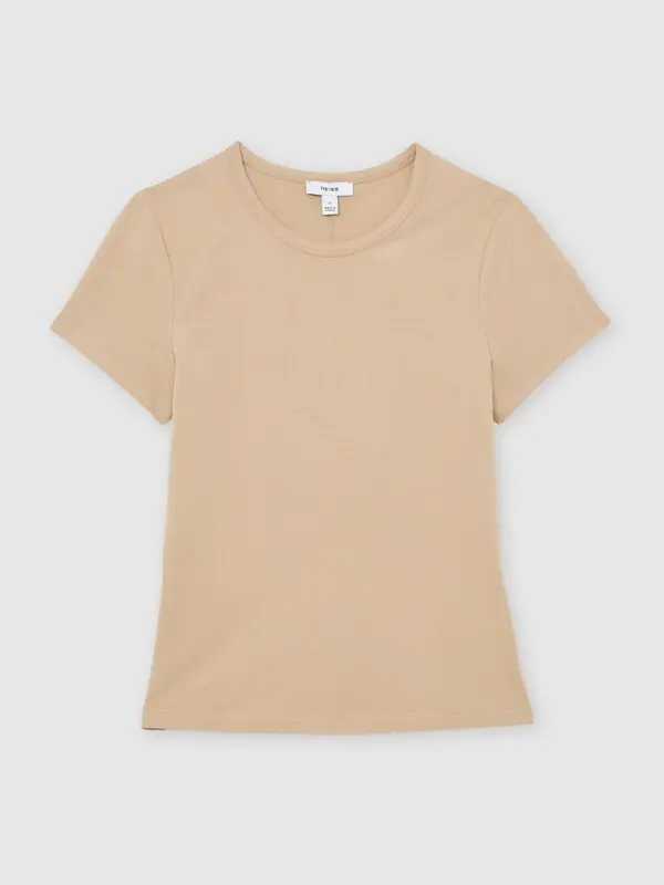 REISS Stretch-cotton Crew-neck T-shirt - Neutral