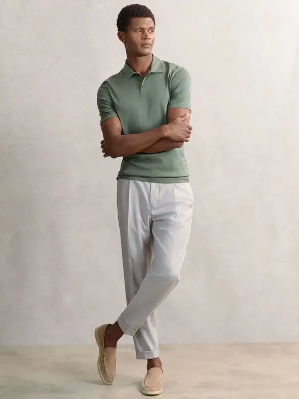 REISS Earl Air-water Cotton Polo Shirt