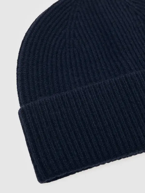REISS Wool Rib-knit Beanie