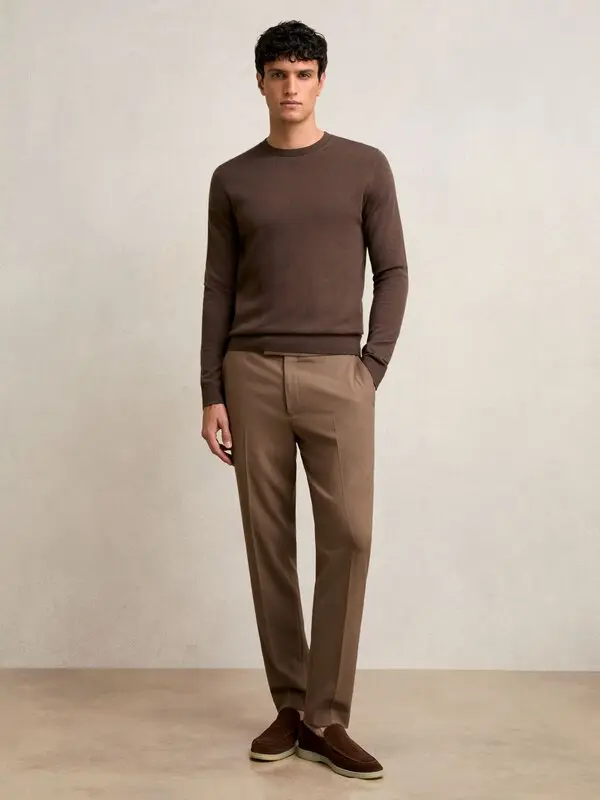 REISS Slim-fit Drawstring Trousers - Camel