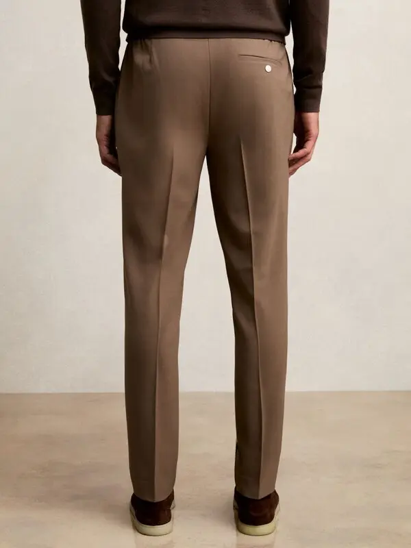 REISS Slim-fit Drawstring Trousers - Camel