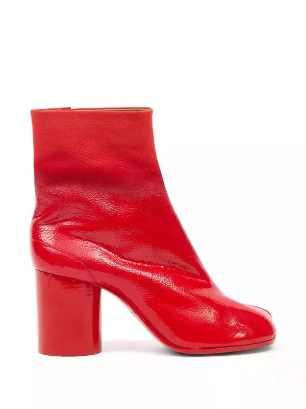 MAISON MARGIELA Tabi Leather Ankle Boots - Red