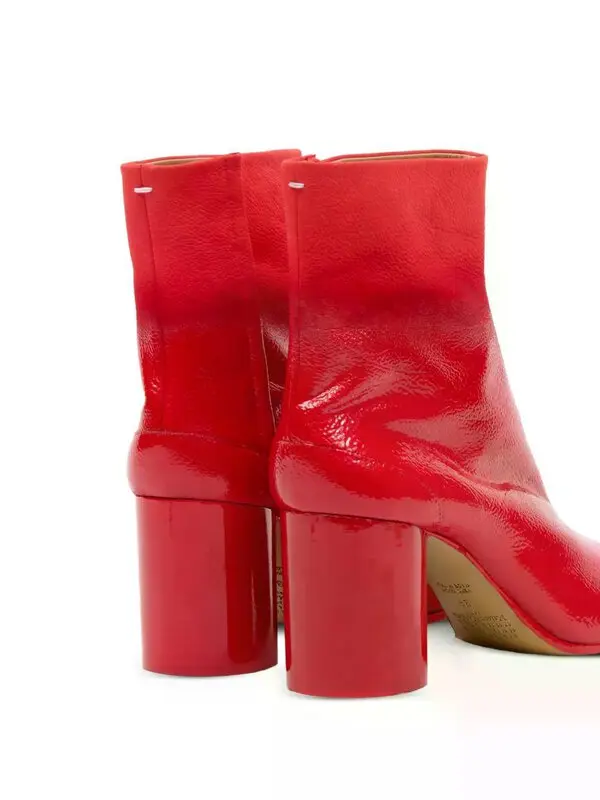 MAISON MARGIELA Tabi Leather Ankle Boots - Red