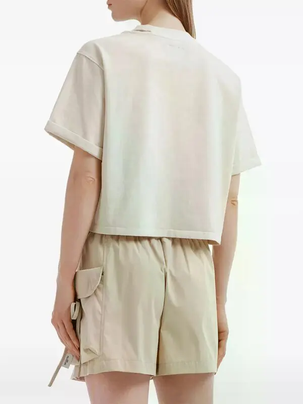 Izzue Cropped Cutout T-shirt - Neutrals
