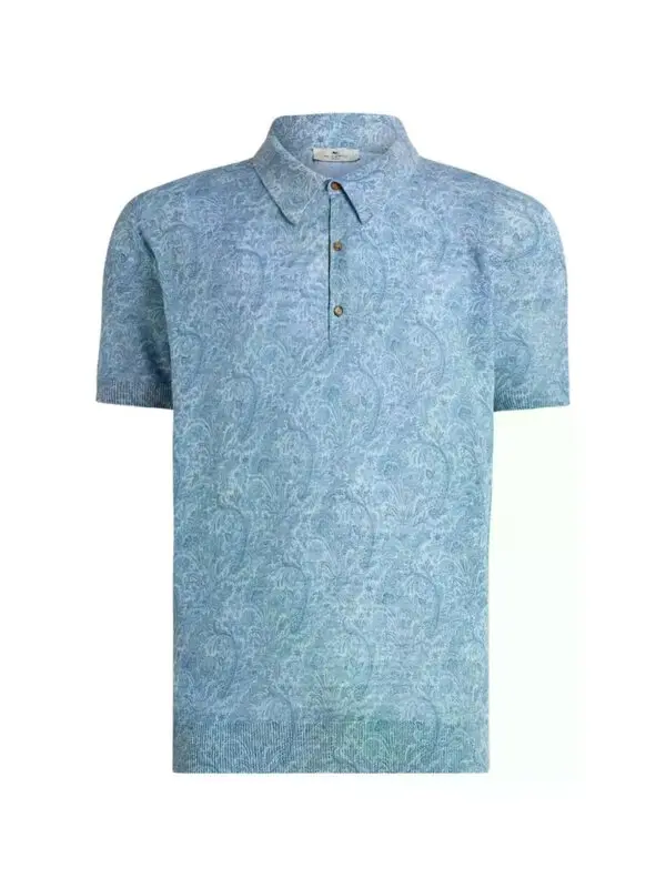 Etro Floral-motif Polo Shirt - Blue