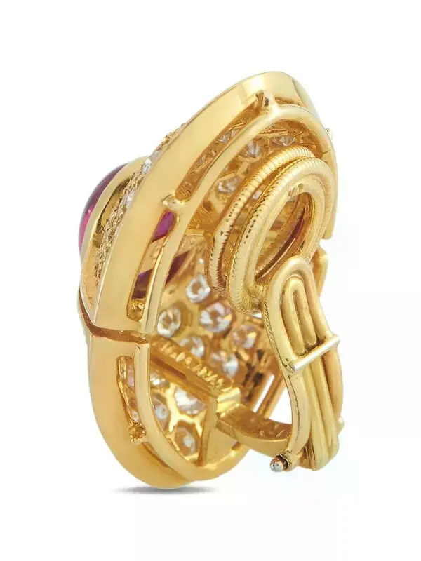 Harry Winston Diamond And Ruby Earrings