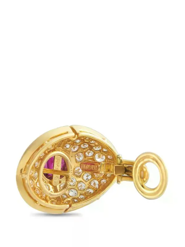 Harry Winston Diamond And Ruby Earrings