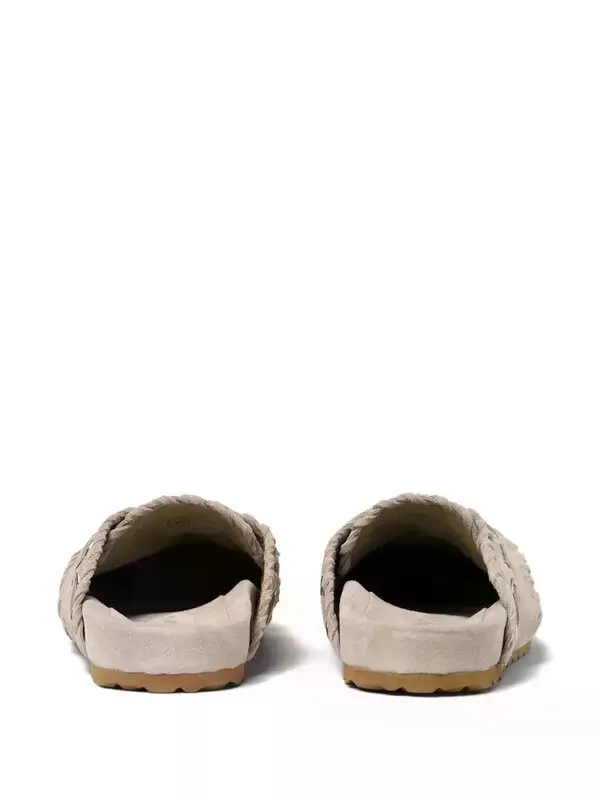SCAROSSO Flora Fringe Mules - Neutrals