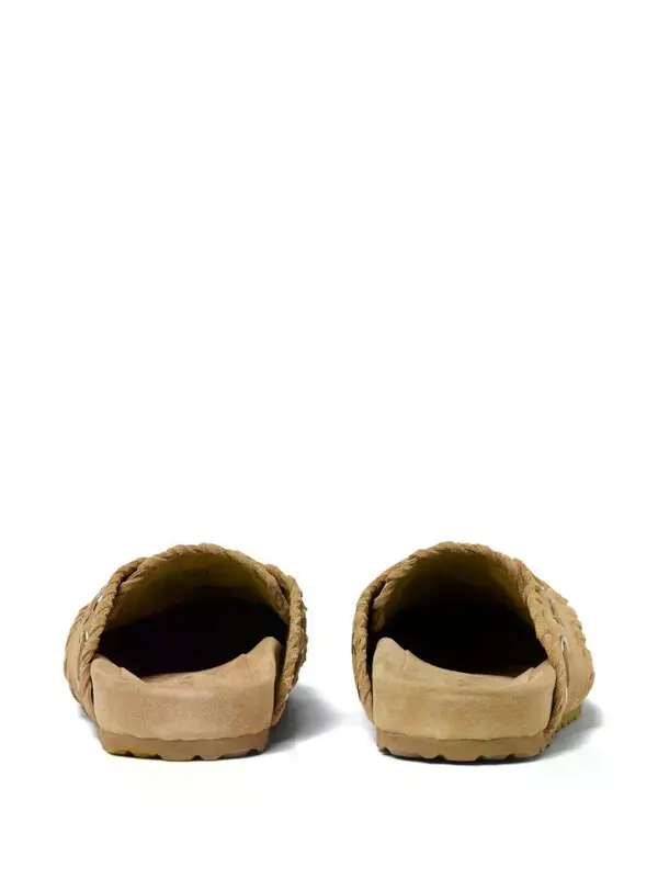 SCAROSSO Flora Mules With Fringed Detailing - Neutrals
