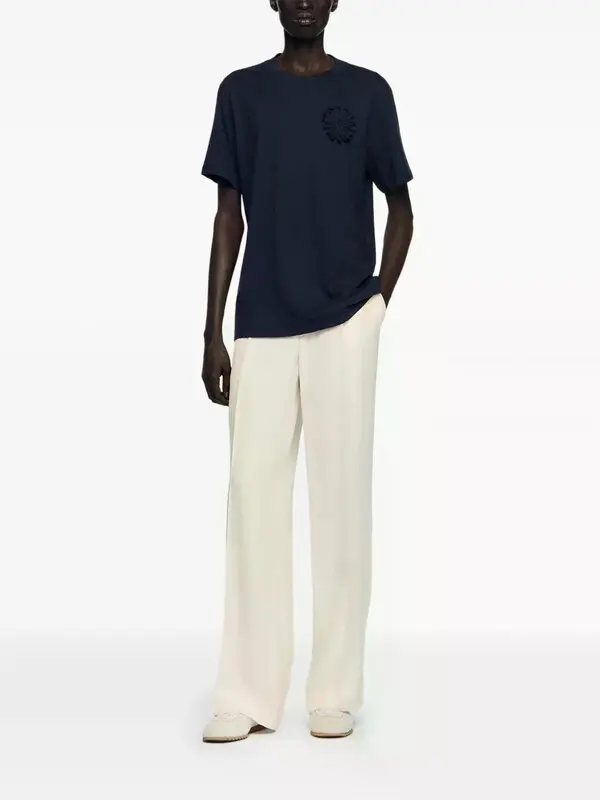 Sandro Cotton Crochet Flower T-shirt