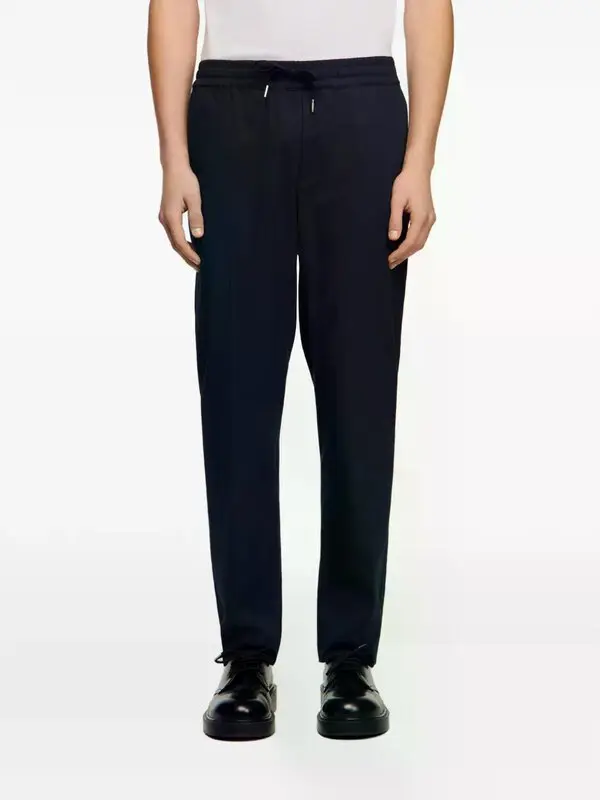 Sandro Elasticated Straight-leg Trousers - Blue